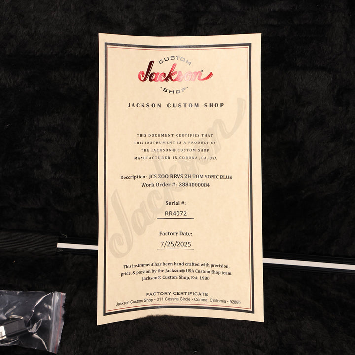 Jackson Custom Shop Rhoads RR-VS Fixed Bridge Sonic Blue | The Music Zoo