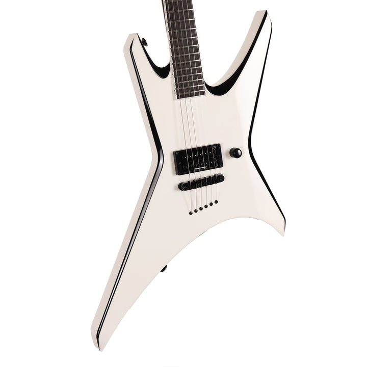 Jackson Custom Shop Warrior Snow White with Black Bevels | The Music Zoo