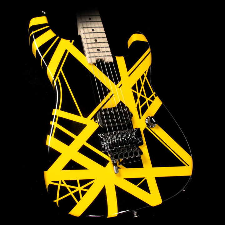 EVH Striped Series Black with Yellow Stripes | The Music Zoo