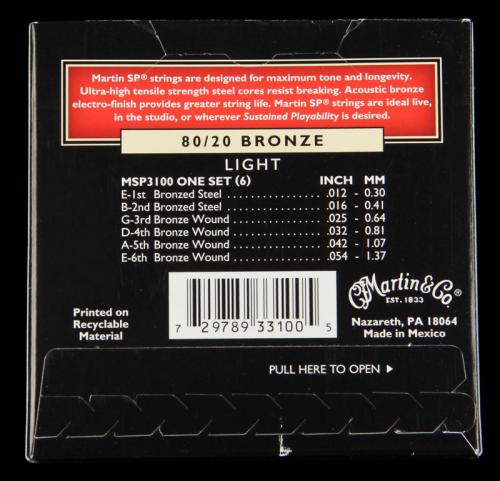 Martin SP 80/20 Bronze Acoustic Strings (Light 12-54) | The Music Zoo
