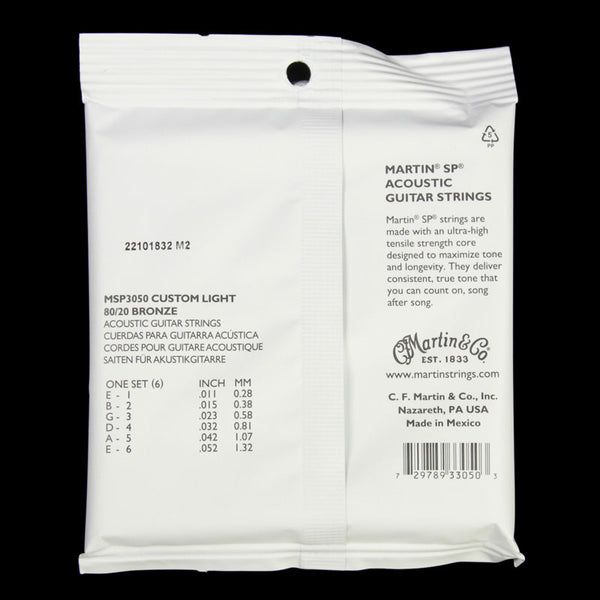 Martin SP 80/20 Bronze Acoustic Strings (Custom Light 11-52) | The ...