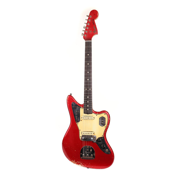 1965 Fender Jaguar Candy Apple Red with Matching Headstock | The Music Zoo