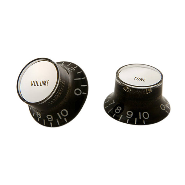 Gibson Top Hat Knobs (Black/Silver) | The Music Zoo