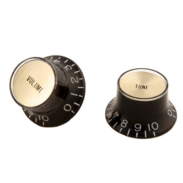 Gibson Top Hat Knobs Black and Gold | The Music Zoo