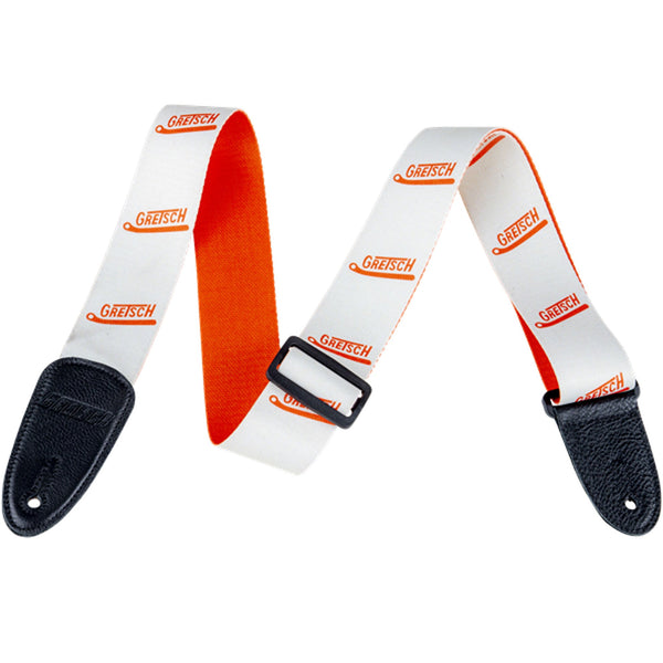 Gretsch Vibrato Arm Pattern Strap White/Orange | The Music Zoo
