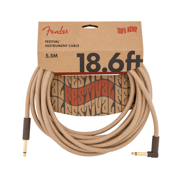 Fender Festival Hemp Instrument Cable 18.6 Feet | The Music Zoo