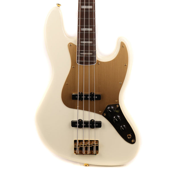 Squier 40th Anniversary Jazz Bass Gold Edition Olympic White | The ...