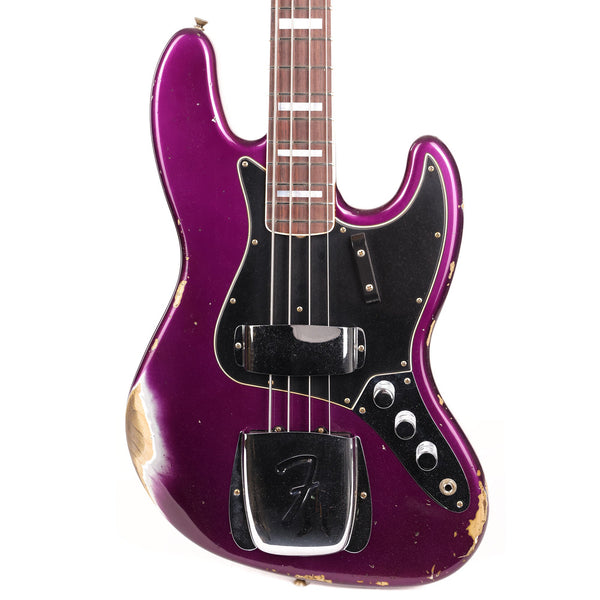 Fender Custom Shop Custom Jazz Bass Heavy Relic Faded Aged Purple Meta ...